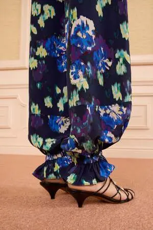 Ulla Johnson Octavia Silk Cinched Pants - Evening Bloom