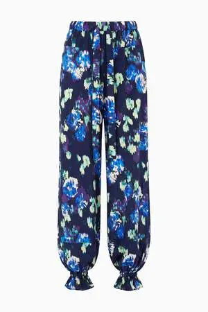 Ulla Johnson Octavia Silk Cinched Pants - Evening Bloom