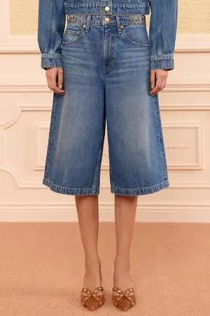 Ulla Johnson Rowan Denim Culotte - Danube