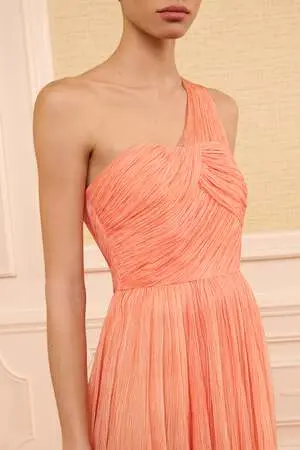 Ulla Johnson Aureline Silk One Shoulder Gown - Azalea