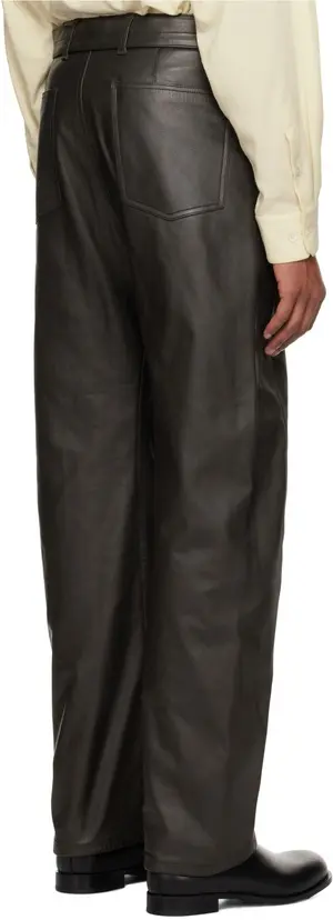 LEMAIRE Curved Leg Leather Trousers