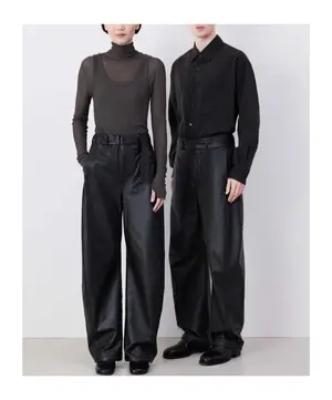 LEMAIRE Curved Leg Leather Trousers