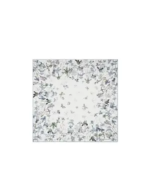 Dior Butterflies And Iris Printed Square Scarf - White