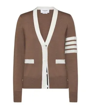 Thom Browne 4-bar Striped V-neck Cardigan