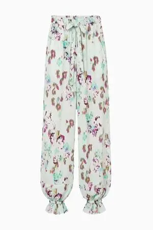Ulla Johnson Octavia Silk Cinched Pants - Oasis