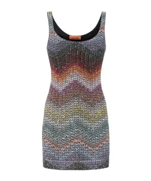Missoni Zigzag Knit Sequin Mini Dress