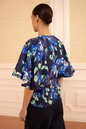 Ulla Johnson Ada Silk Blouse In Floral Print - Evening Bloom