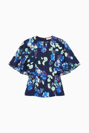 Ulla Johnson Ada Silk Blouse In Floral Print - Evening Bloom
