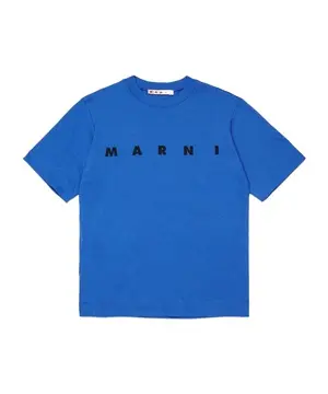 Marni Logo-print Cotton T-shirt - Blue