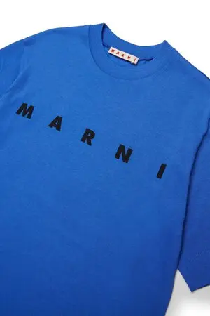 Marni Logo-print Cotton T-shirt - Blue