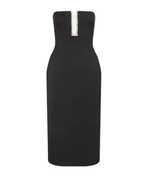 David Koma Rhinestone Embellished Midi Dress