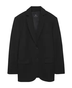 ANINE BING Quinn Single Breasted Oversized Blazer - Black