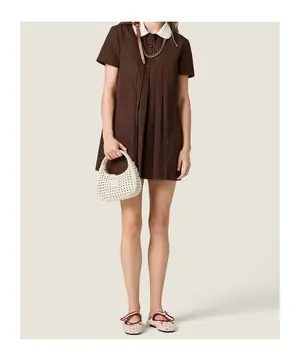 Miu Miu Poplin Dress - Ebony