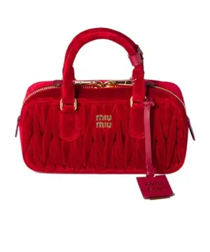 Miu Miu Arcadie Matelassé Tote Bag - Red