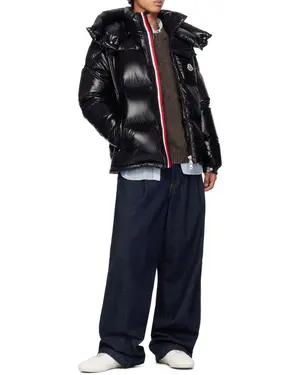 Moncler Montbeliard Zip-up Long-sleeved Puffer Jacket - Black