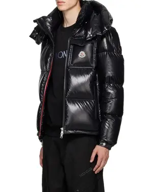 Moncler Montbeliard Short Down Jacket With Hood - Black