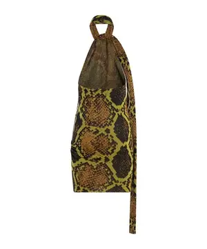 Attico Halterneck Snake Print Mini Dress