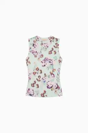 Ulla Johnson Ines Jersey Tank Top In Floral - Oasis