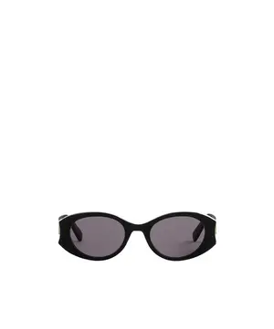 Dior Full-rimmed Oval Sunglasses With Gold Tone Cd Logo - Gray