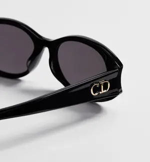 Dior Full-rimmed Oval Sunglasses With Gold Tone Cd Logo