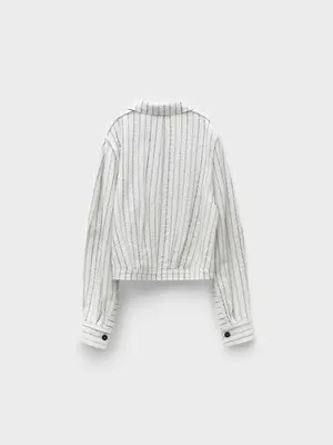 LOW CLASSIC Striped Jacket With Classic Collar