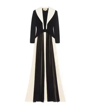 Valentino Garavani Long Sleeve Maxi Dress With Draped Paneling - Black