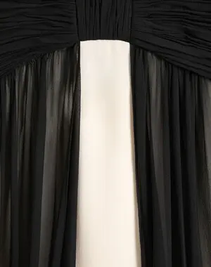 Valentino Garavani Long Sleeve Maxi Dress With Draped Paneling
