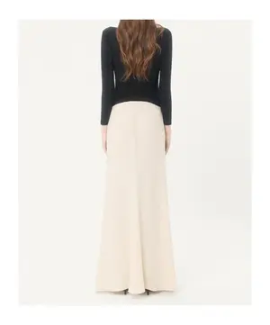 Valentino Garavani Long Sleeve Maxi Dress With Draped Paneling