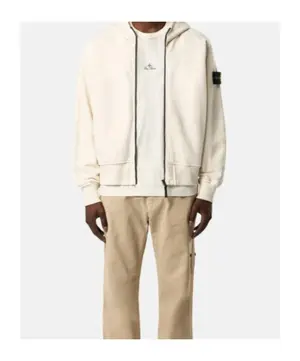Stone Island Oversized Fit Zip-up Hooded Sweatshirt