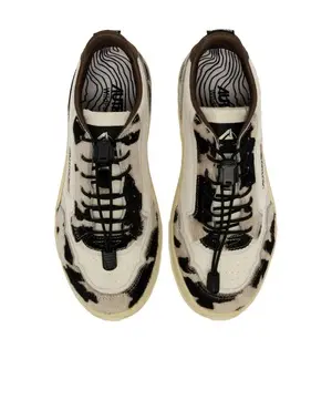 AUTRY Lace-up Sneakers With Cow-print Detail