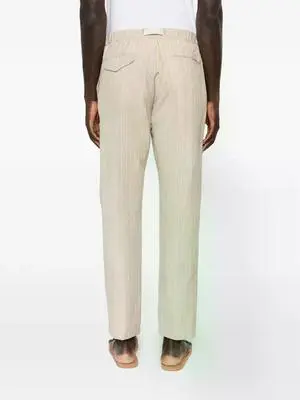 WHITE SAND Striped Belt Trousers