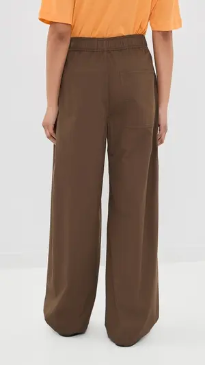 Tibi Garment Dyed Silky Cotton Winslow Pull-on Pants