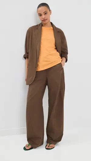 Tibi Garment Dyed Silky Cotton Winslow Pull-on Pants