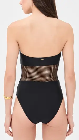 L'Agence Mesh Panel One-piece Swimsuit