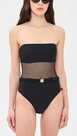 L'Agence Mesh Panel One-piece Swimsuit