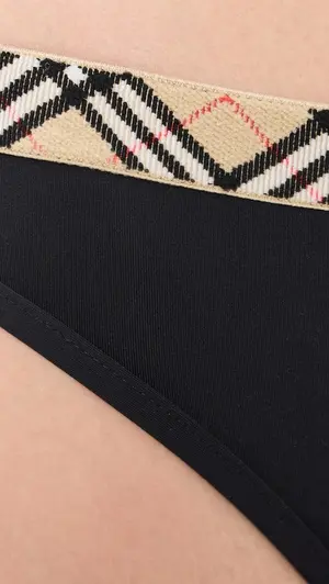 Burberry Check Trim Bikini Bottoms