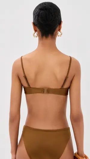 Staud Jo Balconette Bikini Top - Bronze