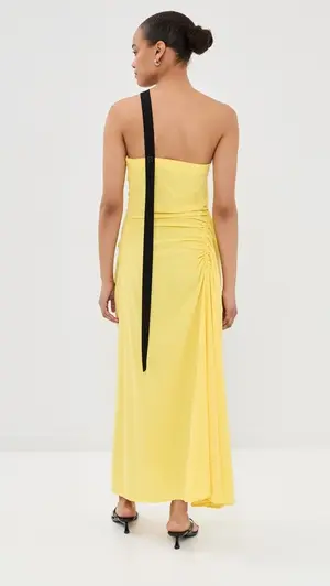 Proenza Schouler Sirena One Shoulder Maxi Dress - Yellow