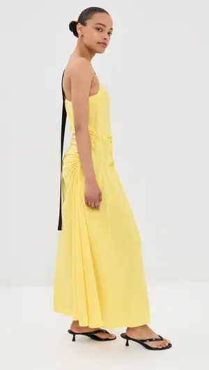 Proenza Schouler Sirena One Shoulder Maxi Dress - Yellow