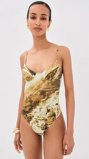 Staud Caroline One Piece Swimsuit