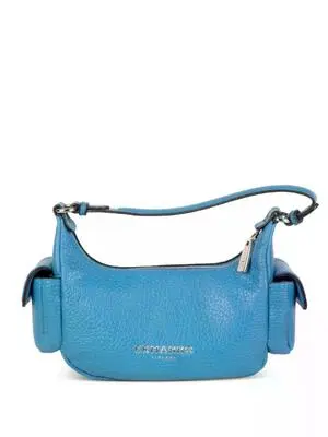 ERMANNO FIRENZE Grained Leather Shoulder Bag - Blue
