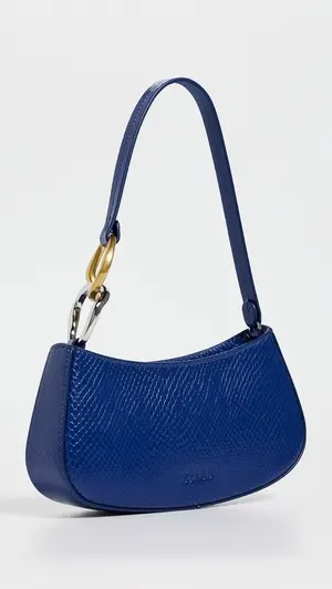 Staud Ollie Croc-embossed Leather Shoulder Bag - Cobalt