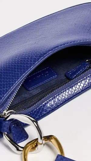 Staud Ollie Croc-embossed Leather Shoulder Bag - Cobalt