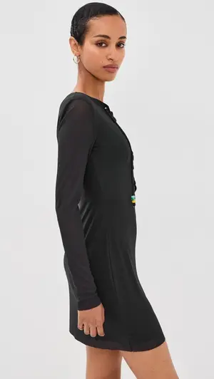 Staud Reve Mini Dress With Lace-up Detail