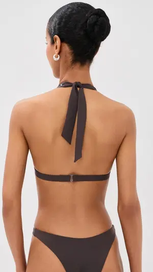 Staud Irina Bikini Top With Embellishments - Espresso Studs