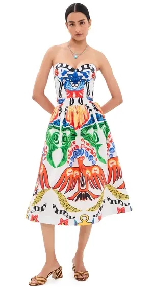 Stella Jean V-neck Midi Dress - Totem