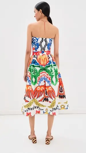 Stella Jean V-neck Midi Dress