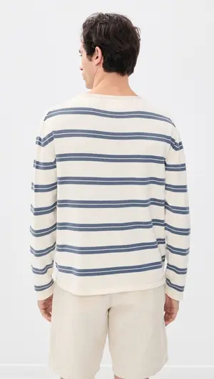 Nn07 Sailor Striped Cotton Crew Neck Sweater