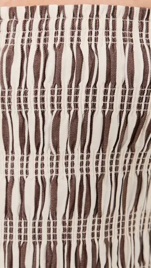 PISTOLA Bianca Striped Smocked Bodice Midi Dress - Java Stripe