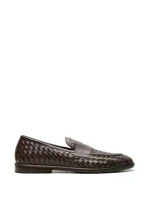 CHUCKIES Woven-effect Leather Loafers